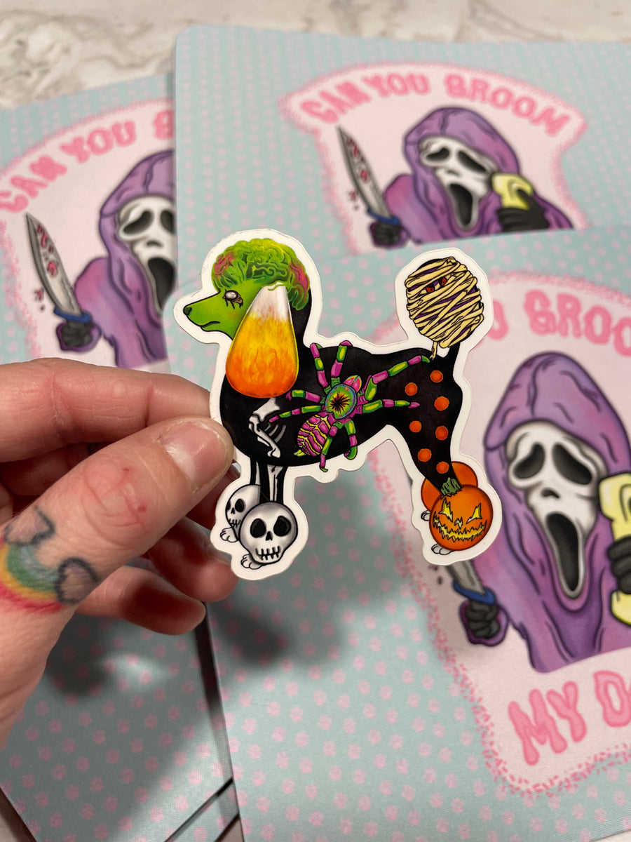 Poodle Halloween Zombie Sticker| The Extraterrestrial Shop